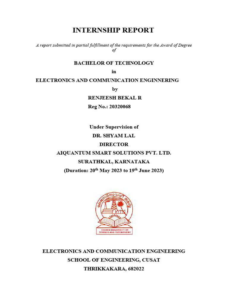 Internship Report | PDF