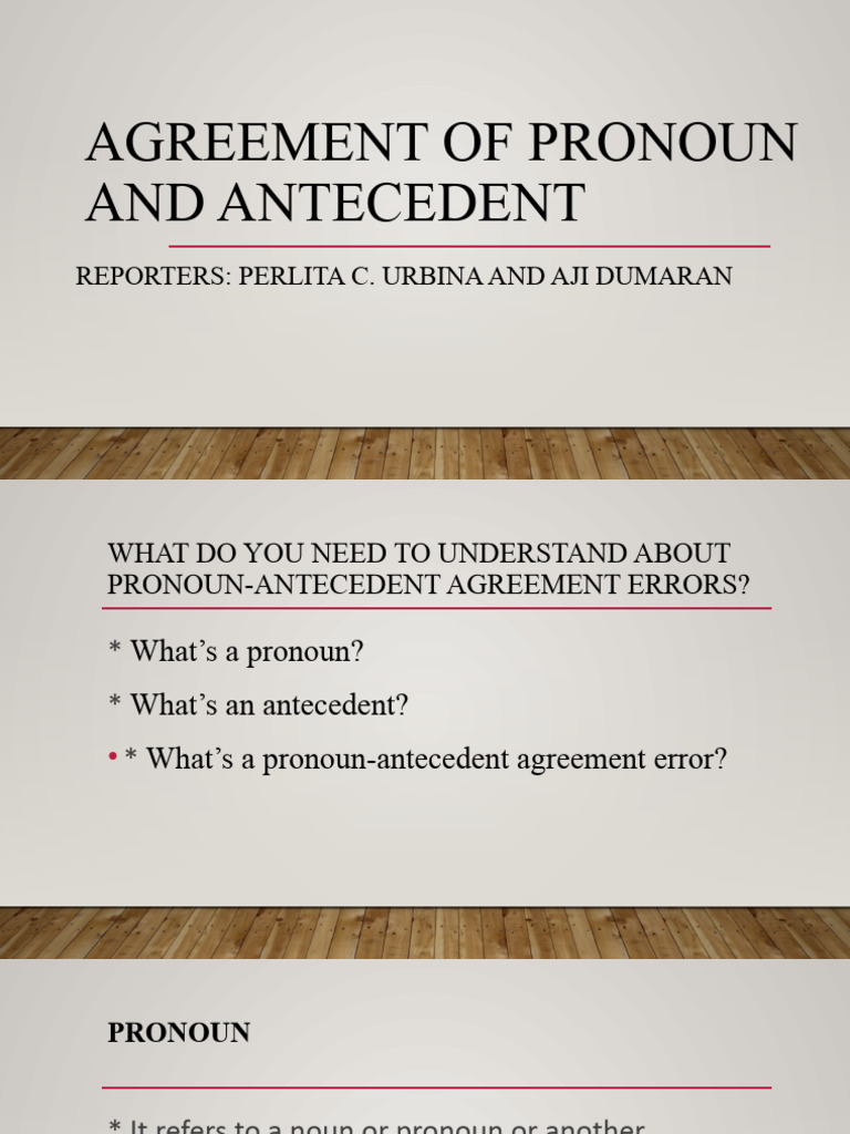 Understanding Pronoun-Antecedent Agreement | PDF | Pronoun ...