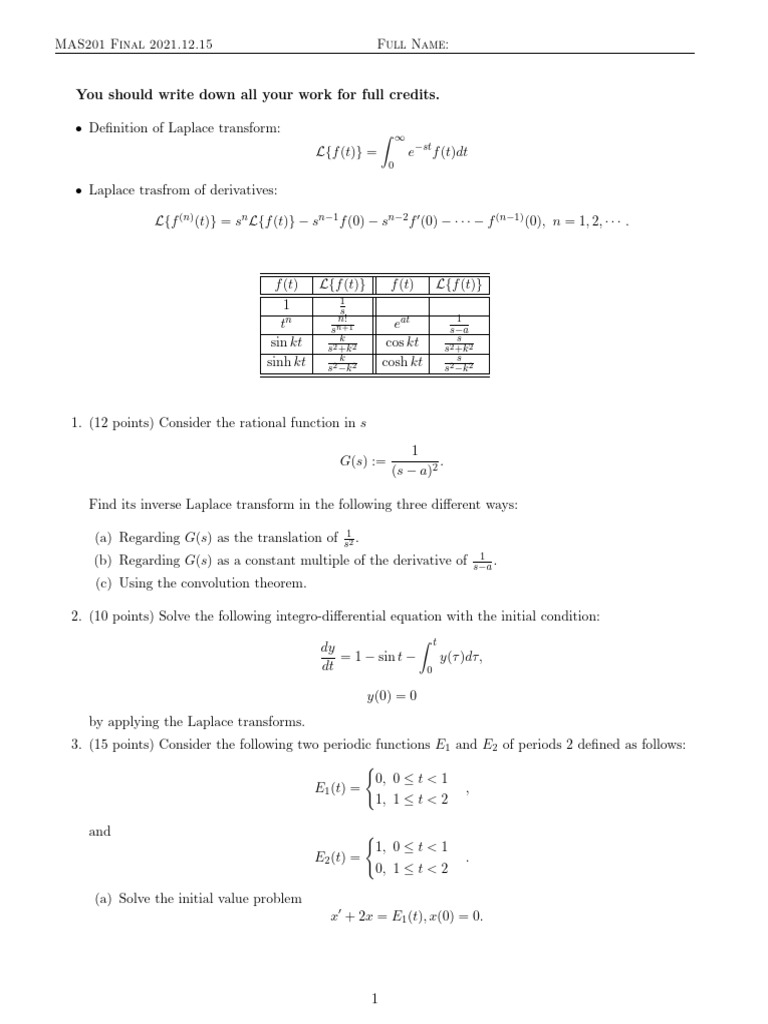2021F Mas201 Final | PDF