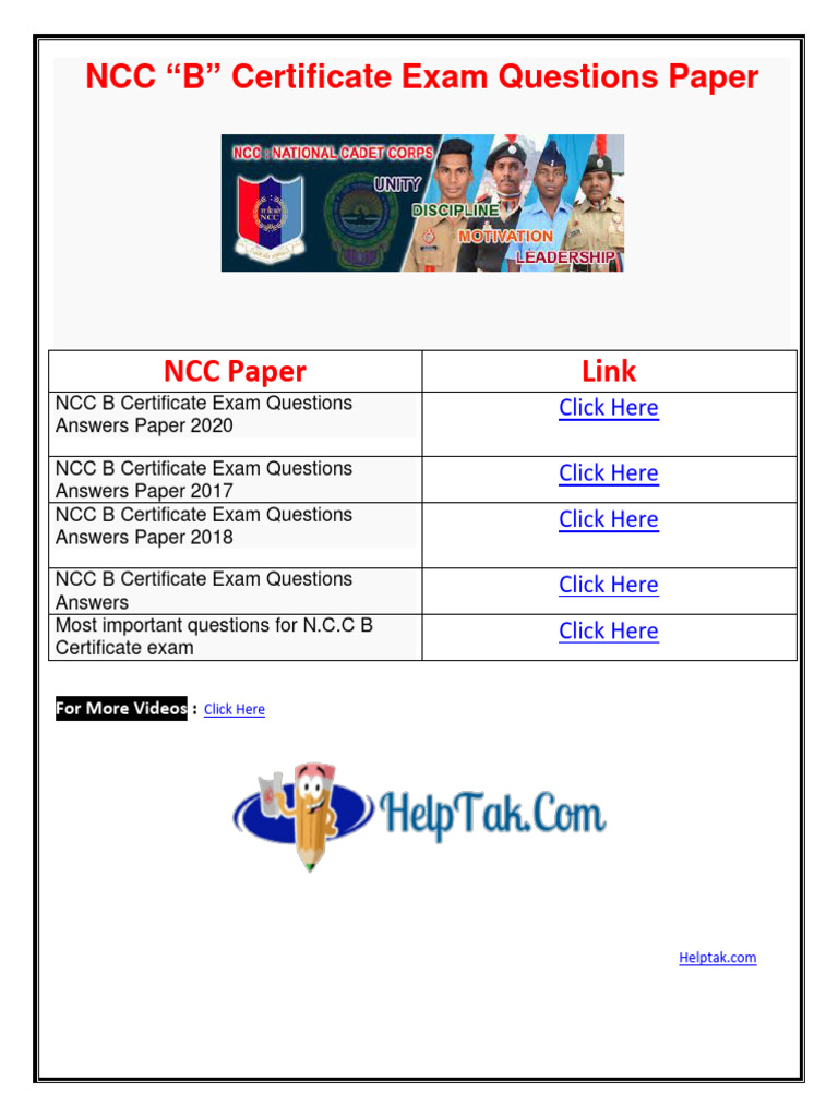 NCC B Certificate | PDF