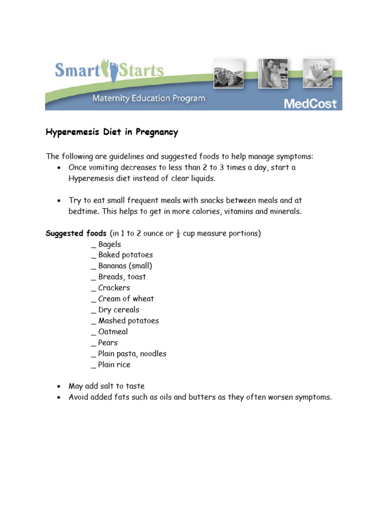Hyperemesis Diet 1 | PDF