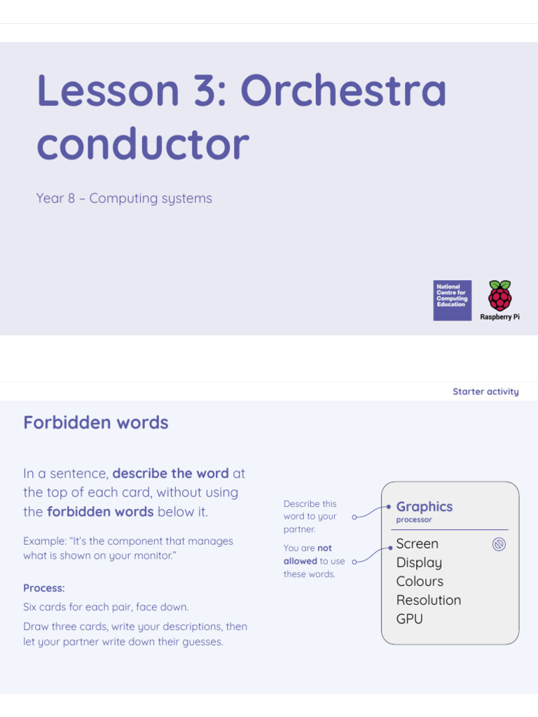 Lesson 3: Orchestra Conductor: Forbidden Words | PDF