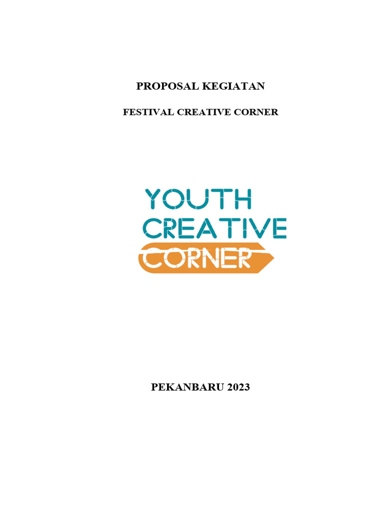 Proposal Kegiatan - FESTIVAL CREATIVE CORNER | PDF