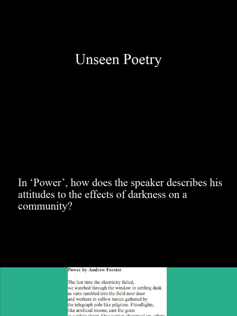Unseen Poetry Questions | PDF