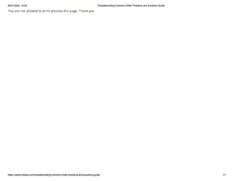 Chiller Troubleshooting Guide | PDF