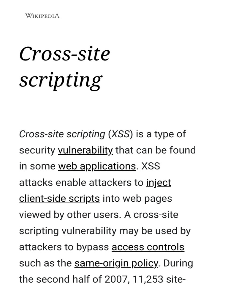 Cross-site scripting - Wikiped | PDF