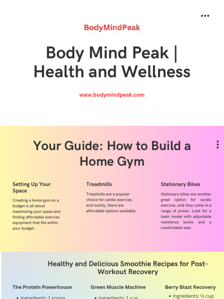 Body Mind Peak Health And Wellness Pdf