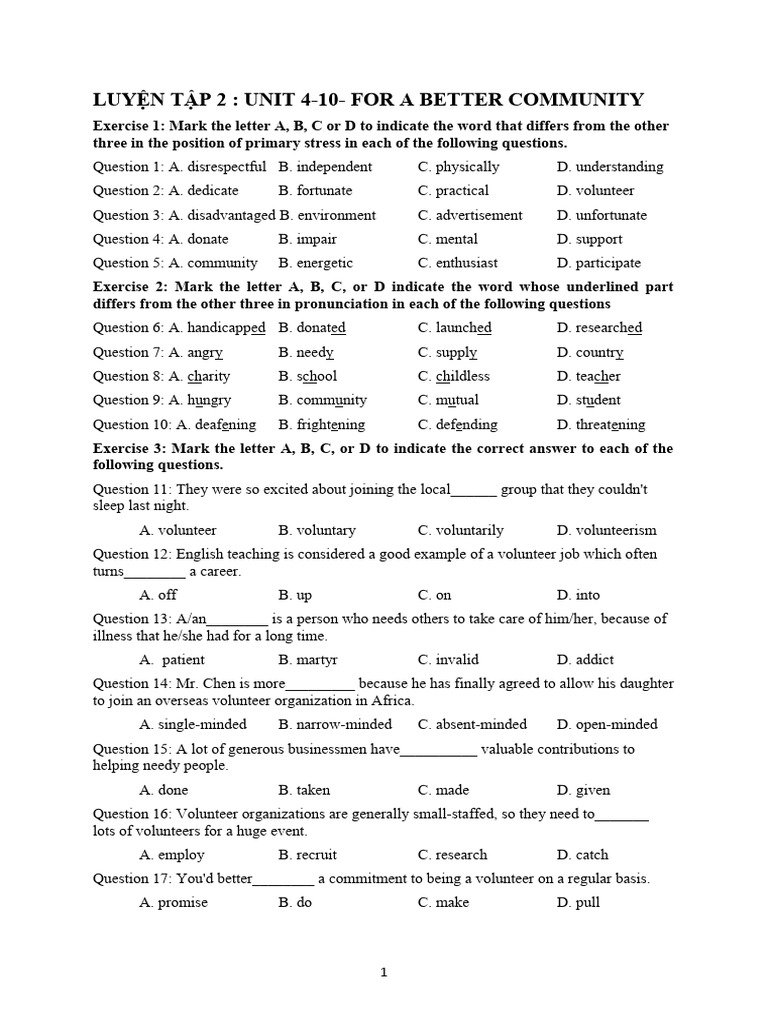 4.2-LUYỆN-TẬP-2-unit-4 (HS) | PDF