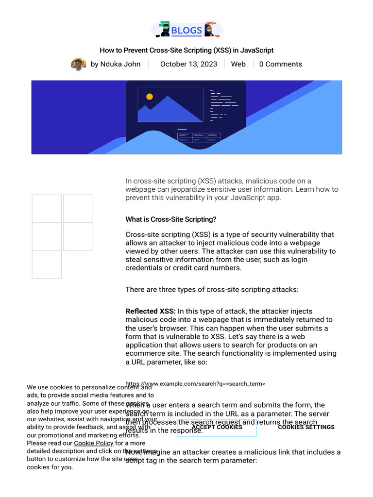 How To Prevent Cross-Site Scripting (XSS) in JavaScript | PDF