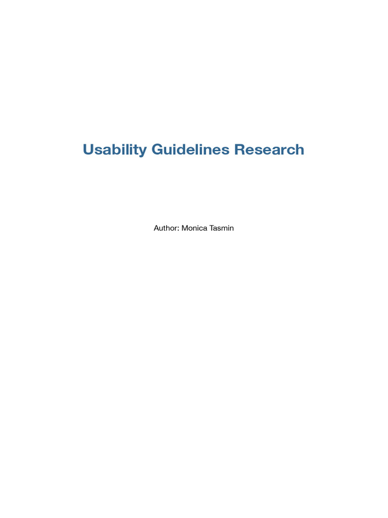 Usability Guidelines Research | PDF | Computers | Technology & Engineering