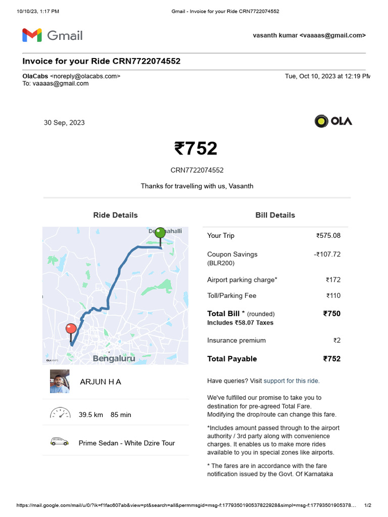 Gmail - Invoice For Your Ride CRN7722074552-752 | PDF