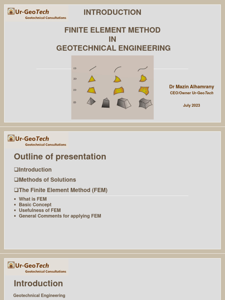 Finite Element Method in Geotechnical Engineering | PDF | Finite Element Method | Partial ...