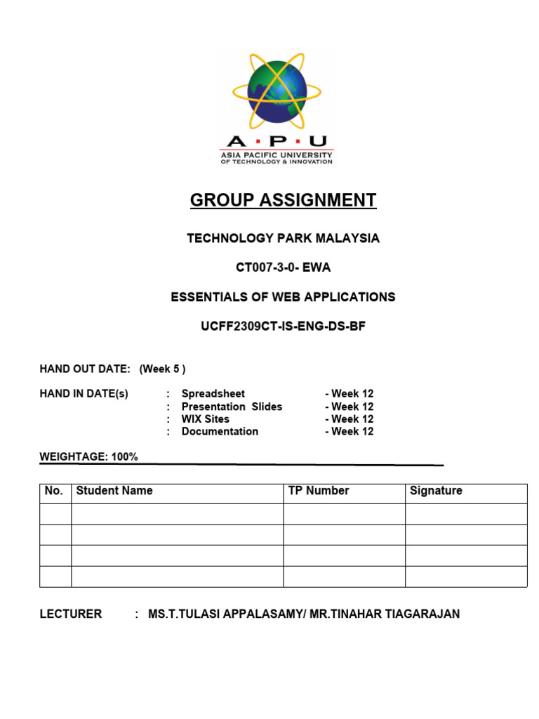 CT007!3!0 EWA Assignment Cover Page | PDF