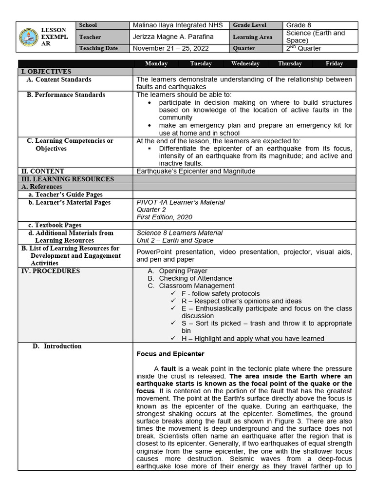 Lesson Plan W3 | PDF