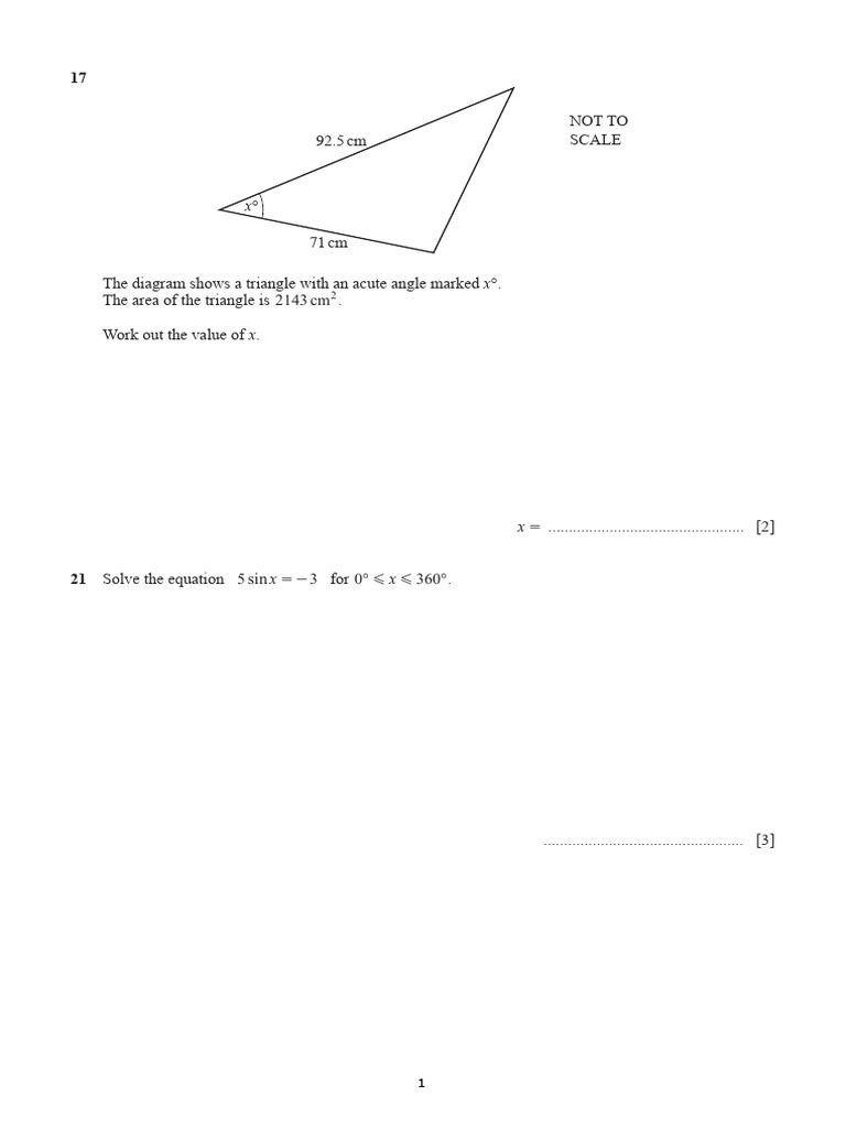 Gr9 Ws Trigonometry | PDF
