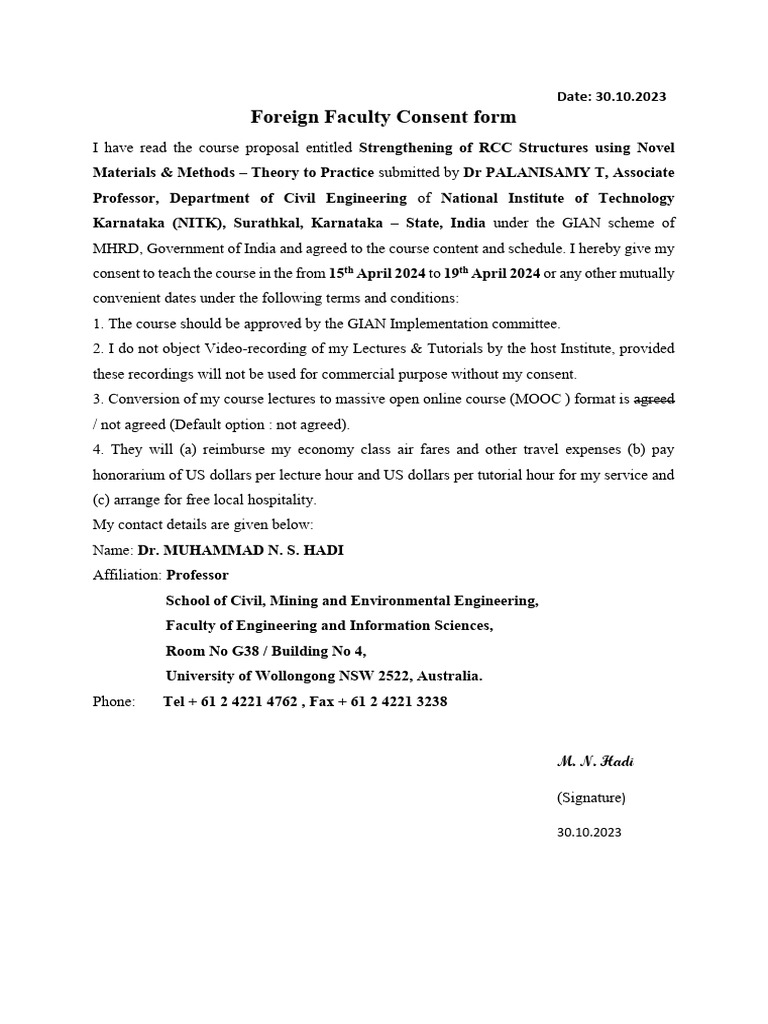 Consent form GIAN 2024 | PDF