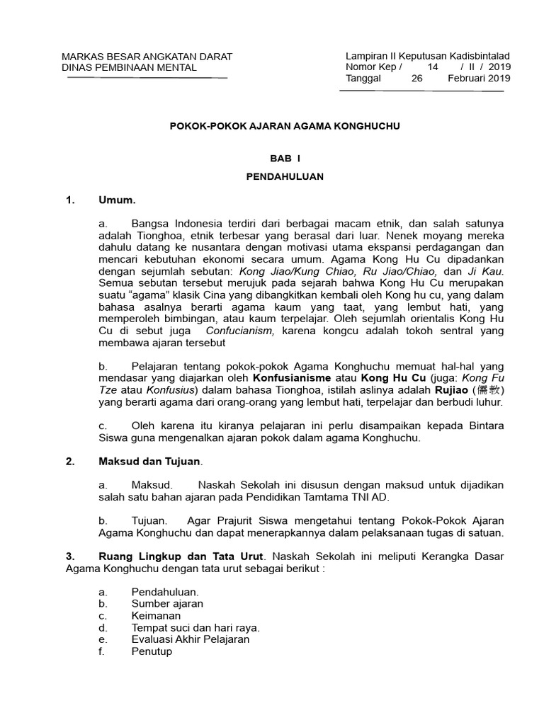 Ajaran Utama Agama Konghucu | PDF