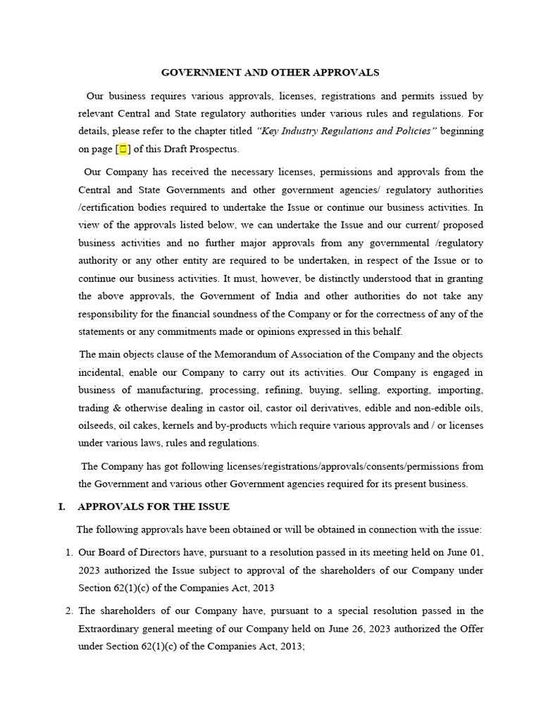 Government Approval Final | PDF | Stocks | Companies