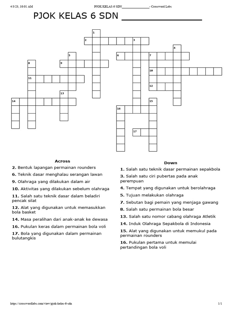 Tts Pjok Kelas 6 | PDF