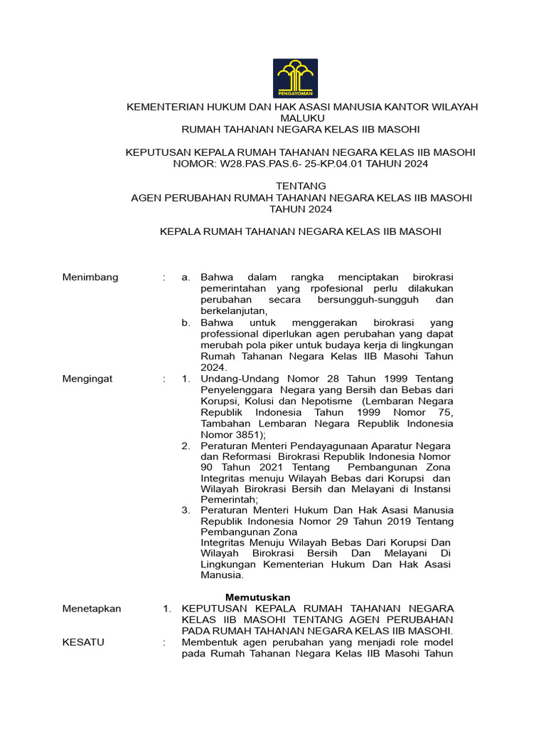 SK Agen Perubahan | PDF