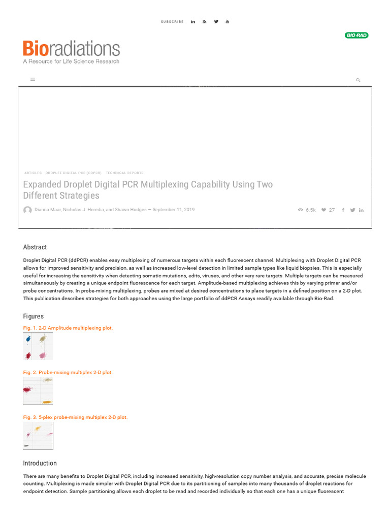 Expanded Droplet Digital PCR Multiplexing Capability - Bioradiations | PDF