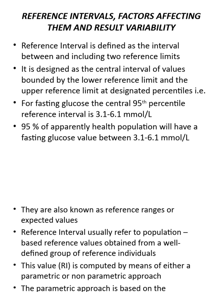 2 Reference Intervals, Factors Affecting Them and Result | PDF