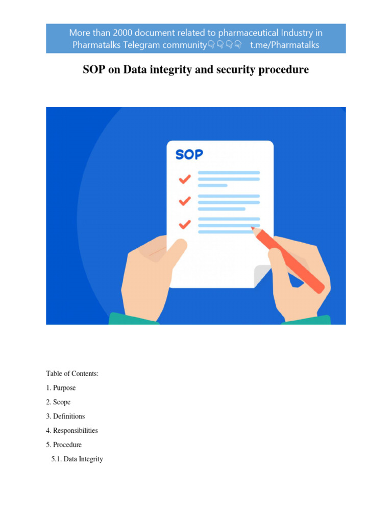 Pharma Data Integrity SOP Guide | PDF | Information Security | Access ...