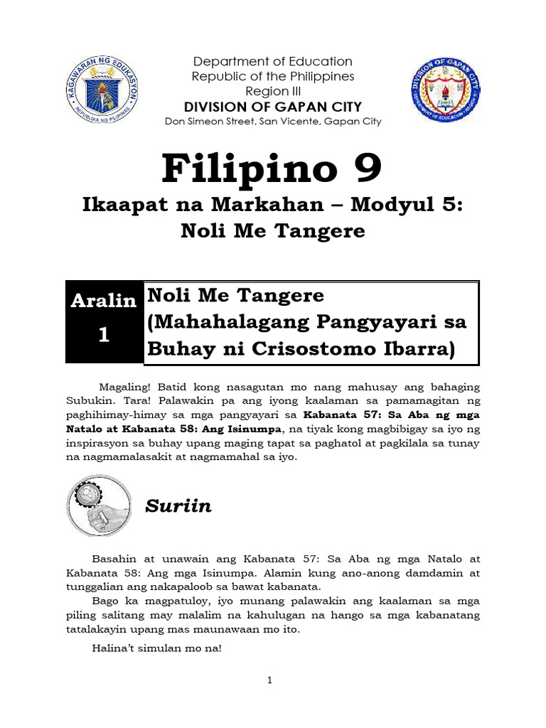 Filipino 9 4th Quarter Module 5 CRISOSTOMO | PDF