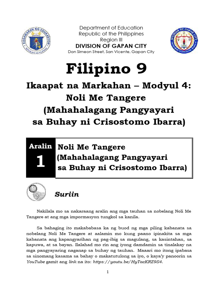 Filipino 9 4th Quarter Module 4 IBARRA | PDF