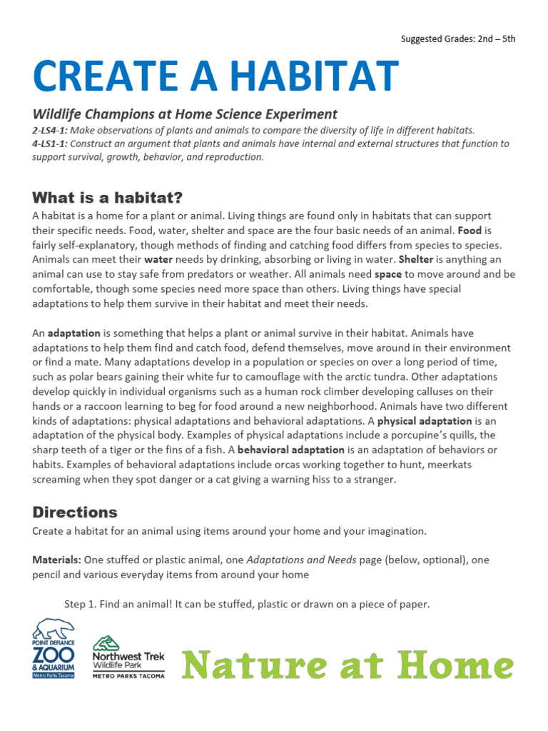 Create A Habitat 2nd 5th | PDF
