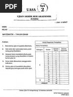 Ujian Akhir Math DLP (Form 1) | PDF
