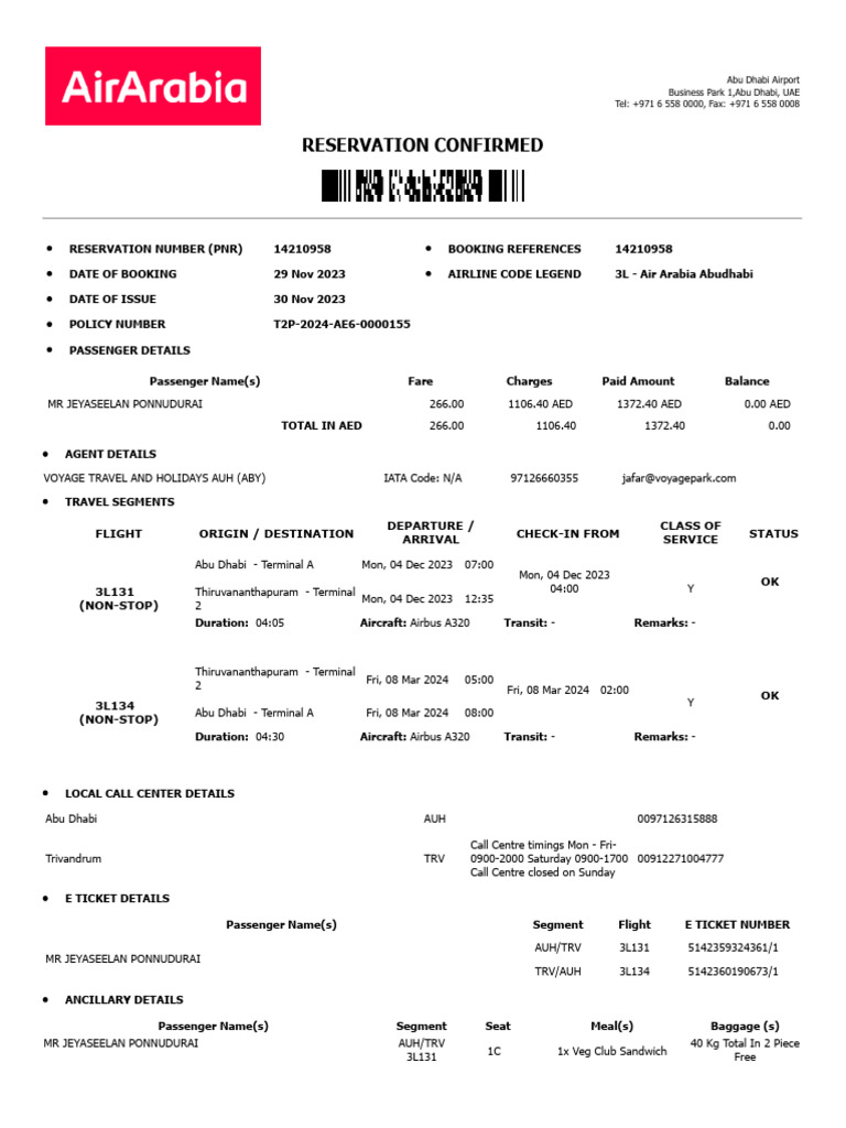 Ticket 2024 | PDF | Baggage | Transport