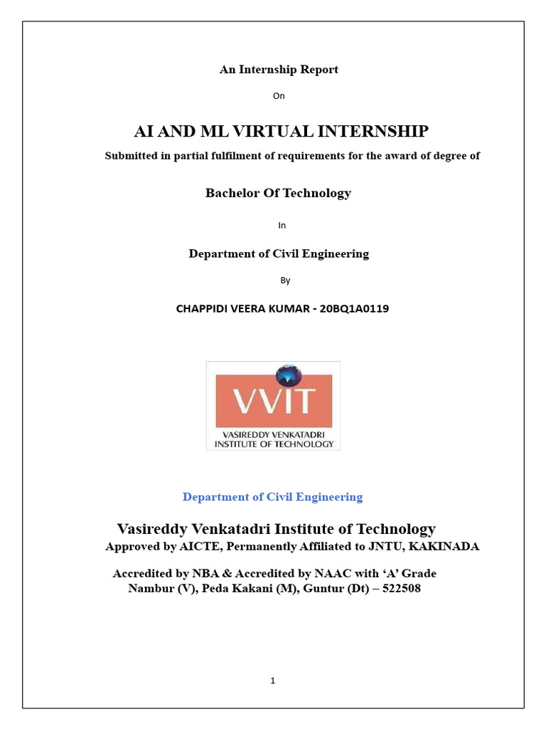 Veera Internship Report AIML | PDF | Technology & Engineering