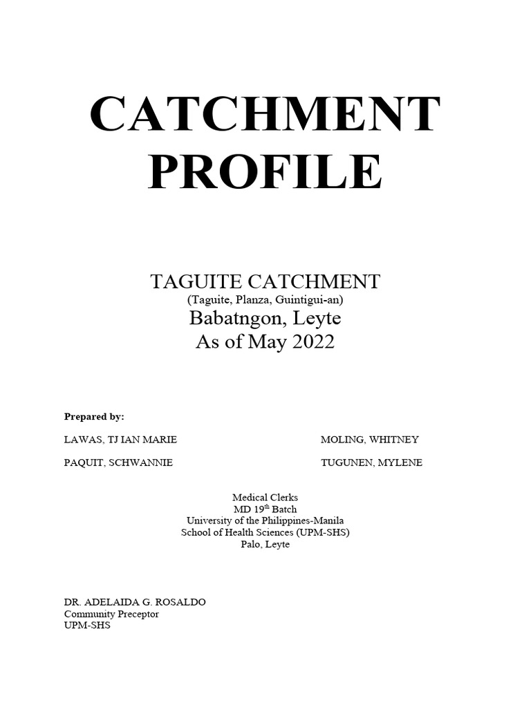 2 Catchment Profile Taguite Final | PDF