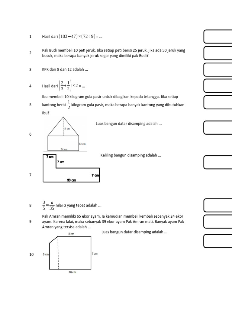 Soal Latihan Seleksi SMP | PDF