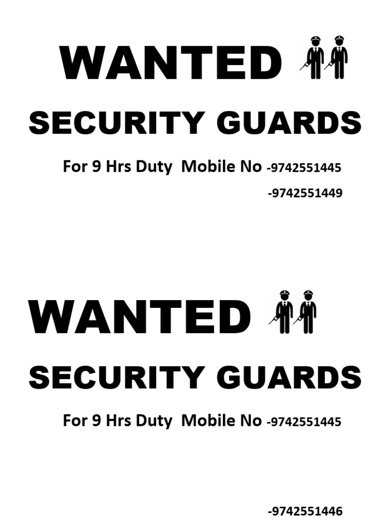 Wanted Security Guards | PDF