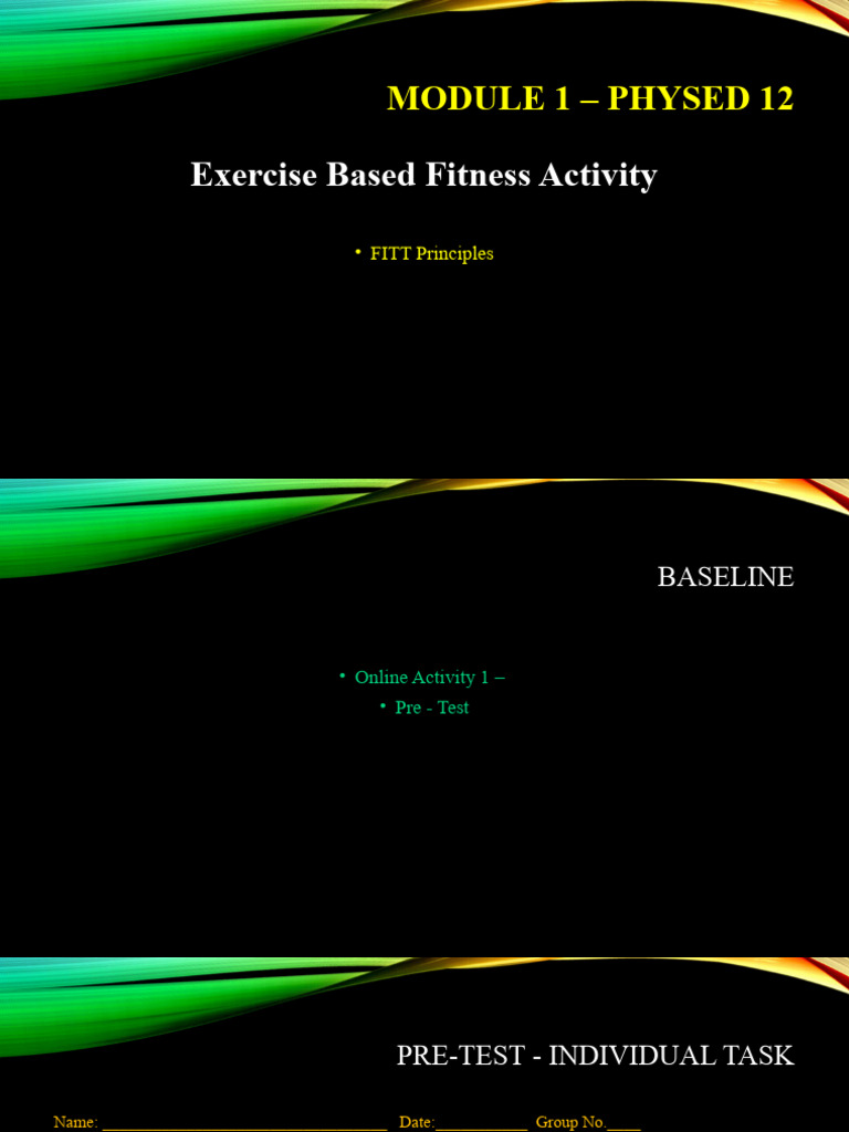 WEEK 2 - FITT Principles - Module 1 | PDF | Physical Fitness | Aerobic ...