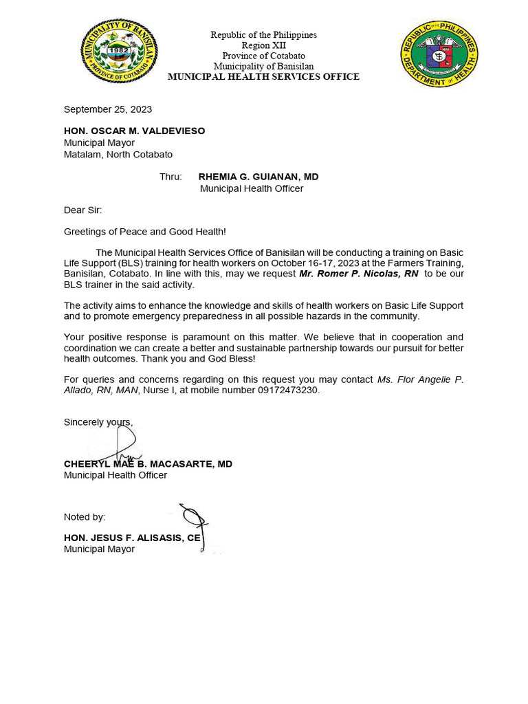 Bls Letter To Matalam | PDF