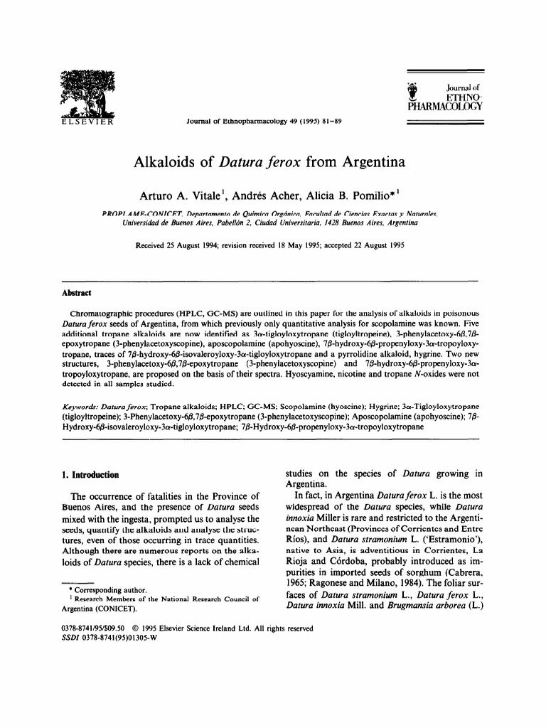 Alkaloid Extraction Procedure of Datura | PDF
