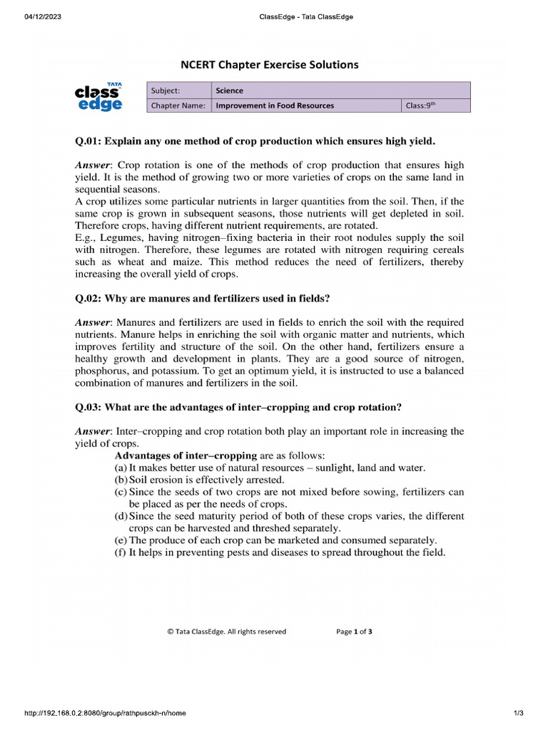 Ch.12 NCERT Solutions | PDF