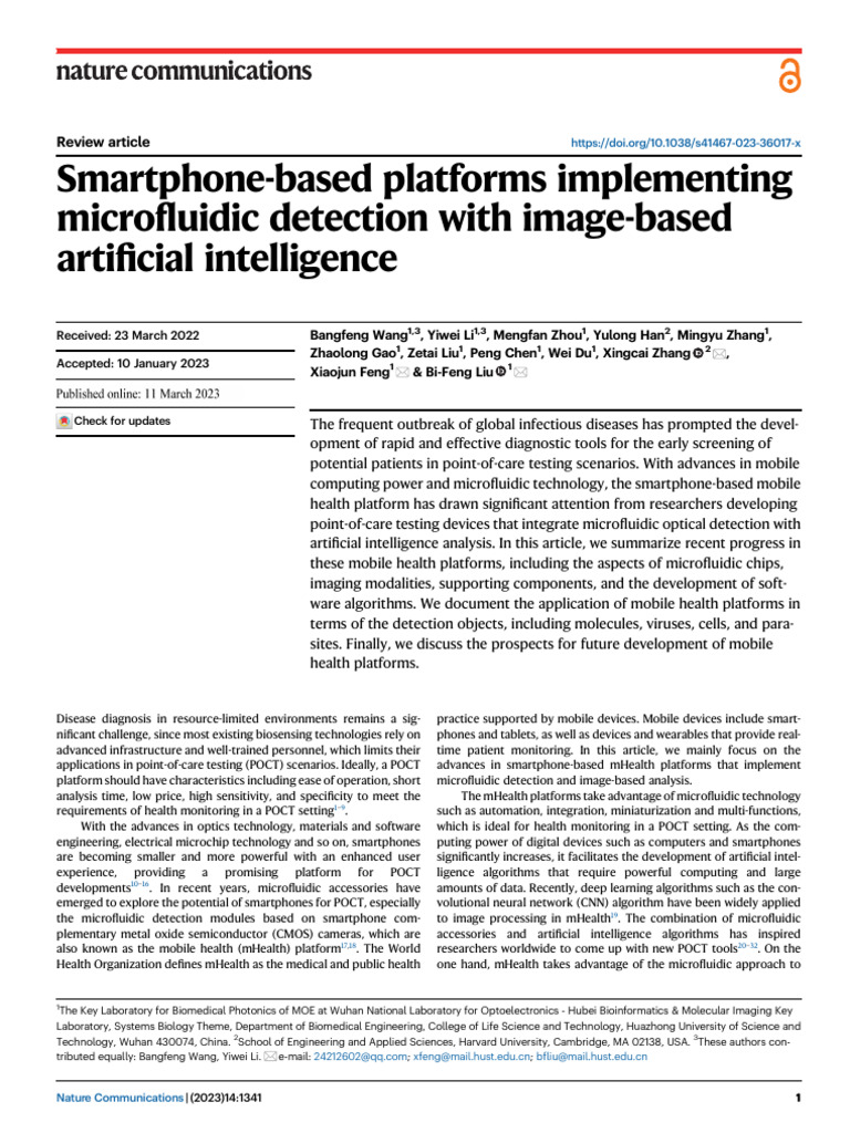 Smartphone-Based Platforms Implementing Microfluidic Detection With ...