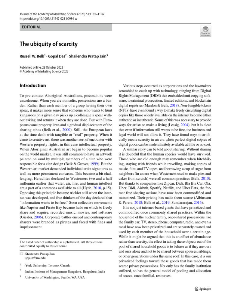 Scarcity's Impact on Society & Economy | PDF | Social Science