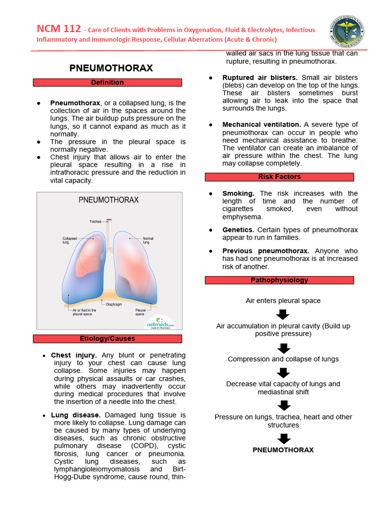 PNEUMOTHORAX. | PDF | Lung | Thorax
