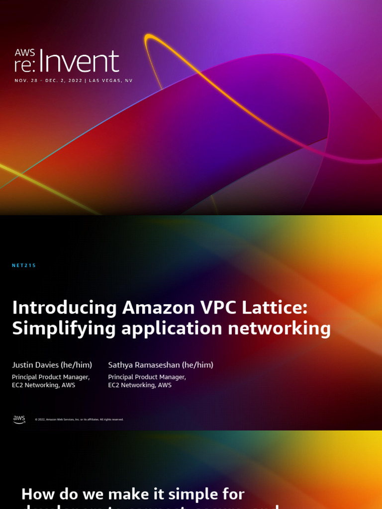 Net215 New Launch Introducing Amazon Vpc Lattice Simplifying Application Networking Pdf 