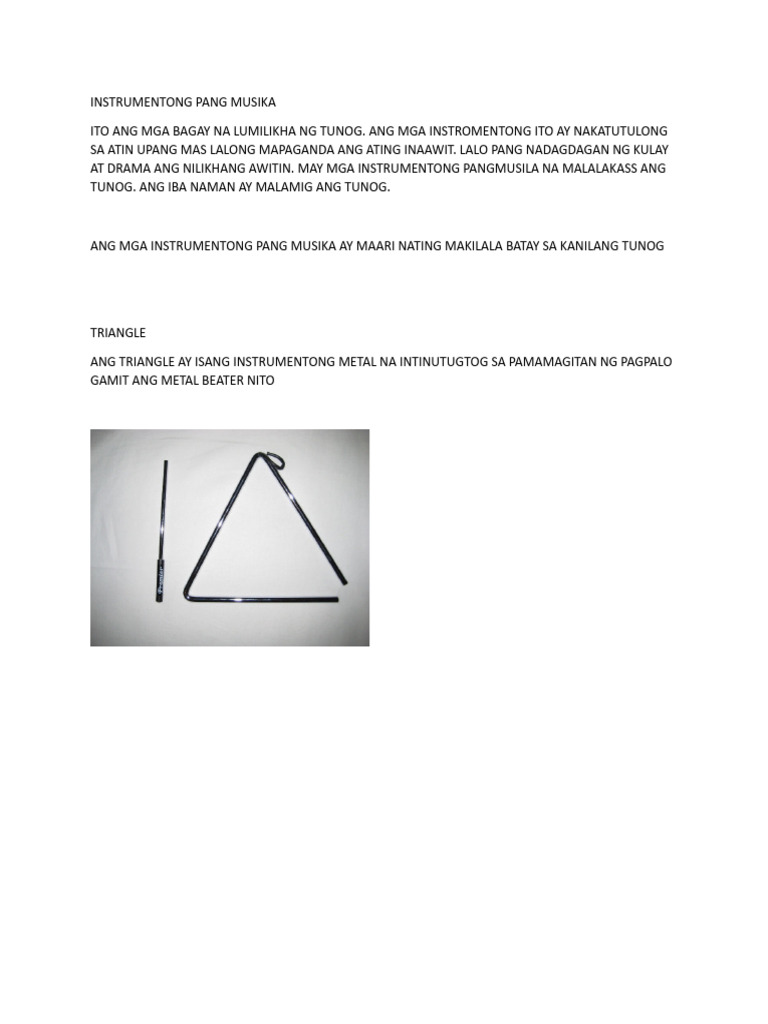 Instrumentong Pang Musika | PDF
