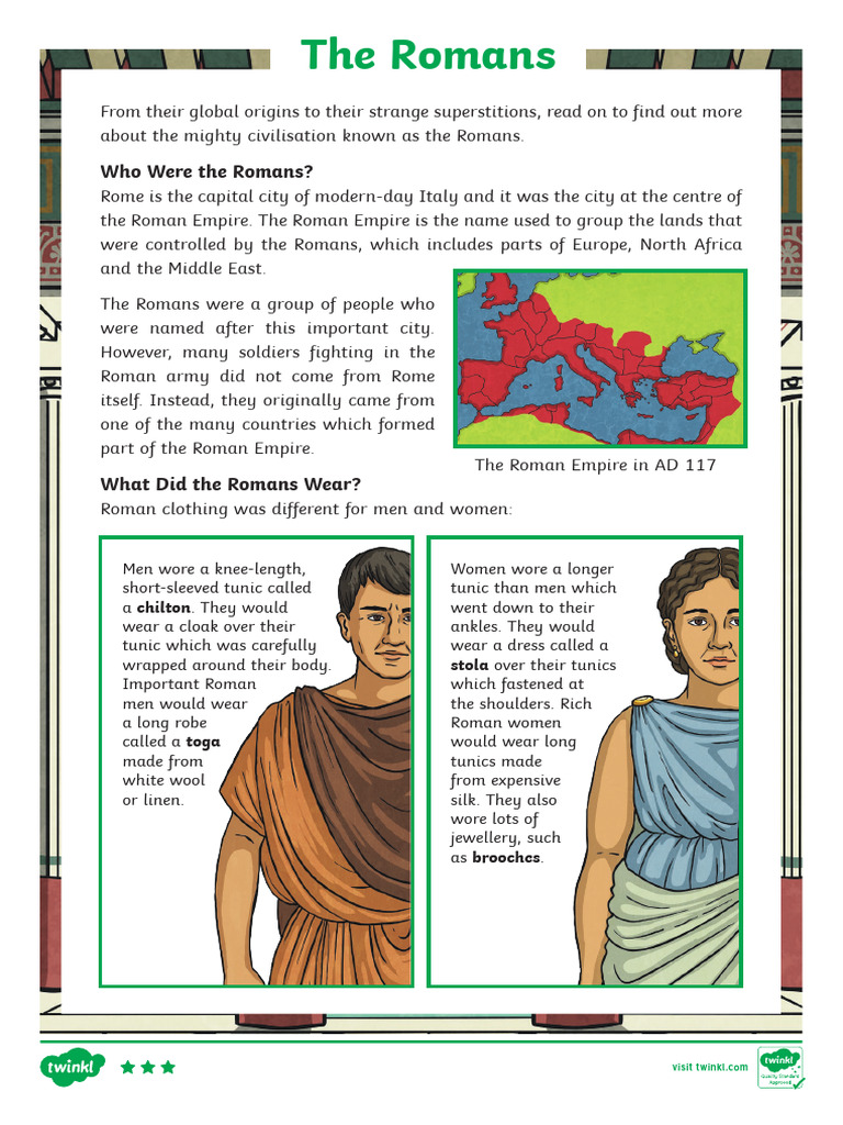 Roman Clothing for Men and Women | PDF