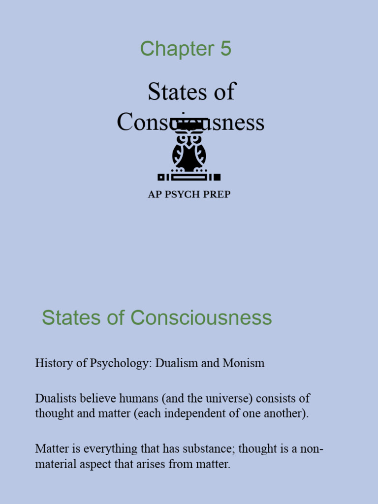Chapter 5 States of Consciousness | PDF