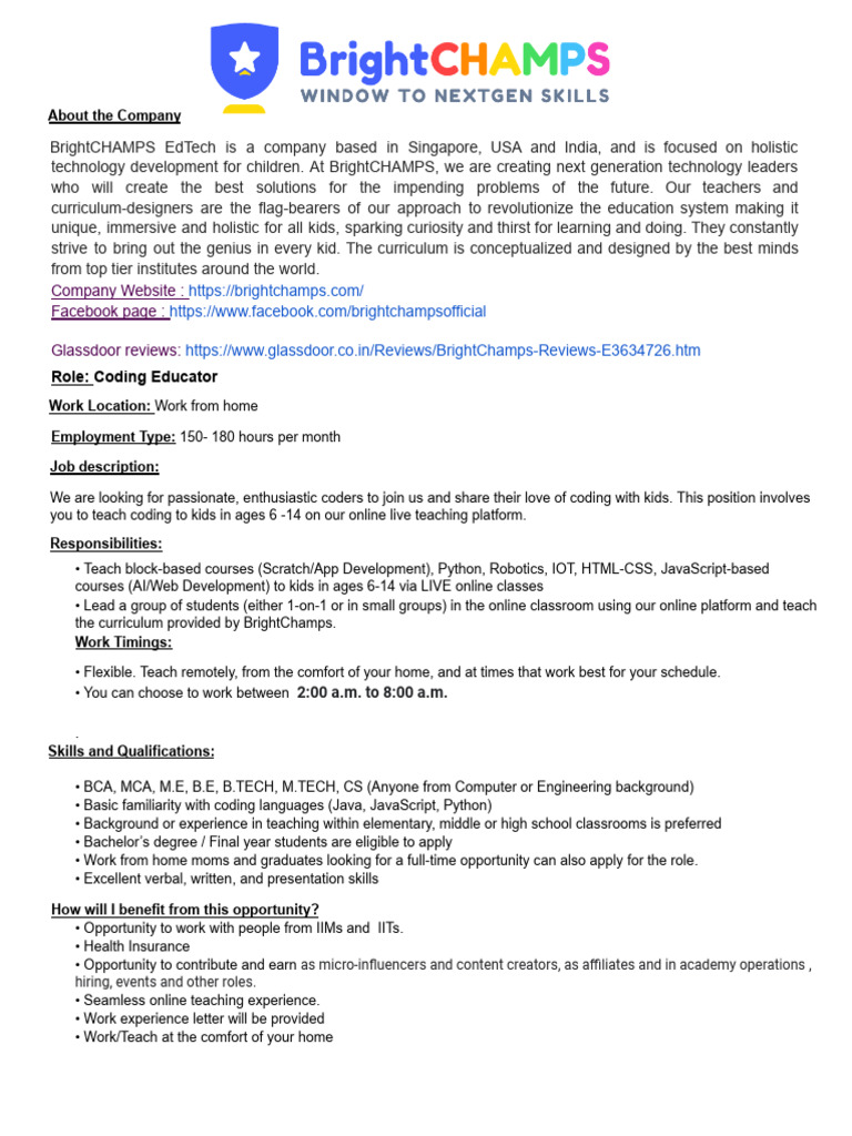 Job Description - Us Shift International | PDF