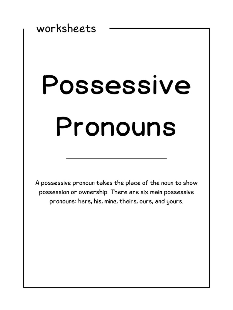 Possessive Pronouns for Students | PDF