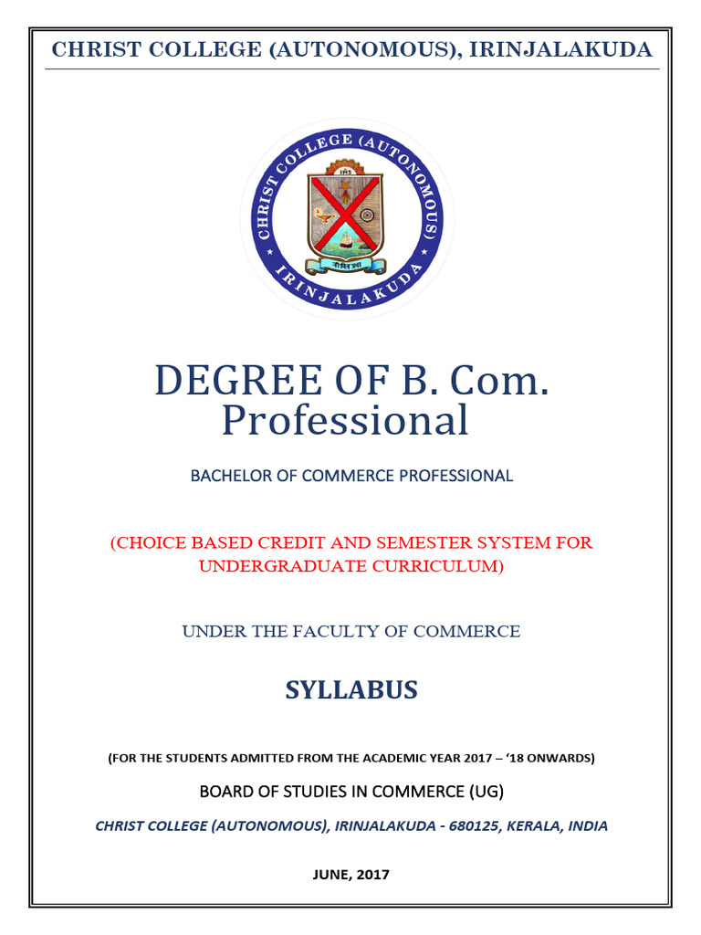 Bcom Professional 2017 Onwards | PDF | Finance & Money Management | Technology & Engineering